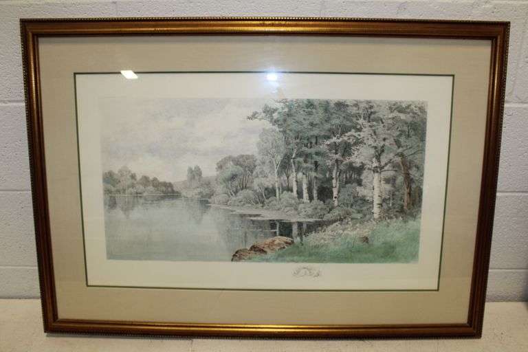 Julian Rix "Le Riviere" Landscape Lithograph - Auction Ohio