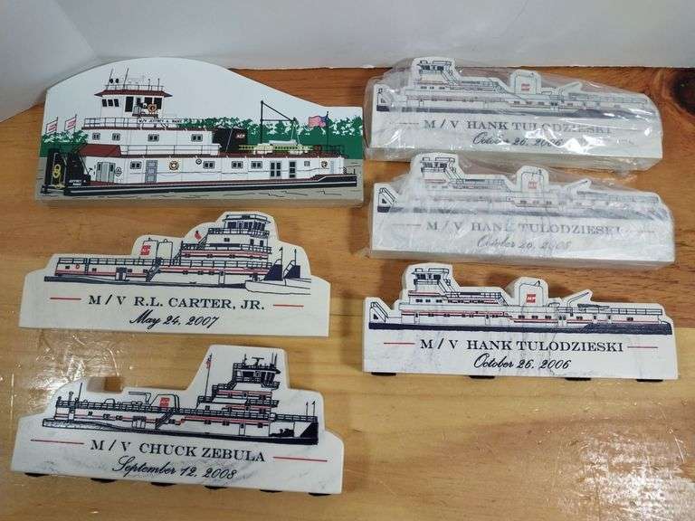6 Collectibles Honoring Named Tugboats: M/V R L Carter, Jr., M/V Chuck ...