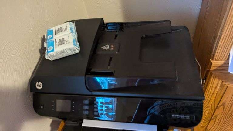 HP Officejet 4635 Printer and Wooden Filing Cabinet - Auction Ohio