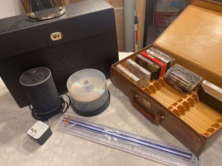 Office lot - Amazon Echo, locking file folder, cassette tape case with ...