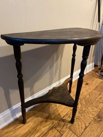 Hannah’s Furniture antique half moon side table - Auction Ohio