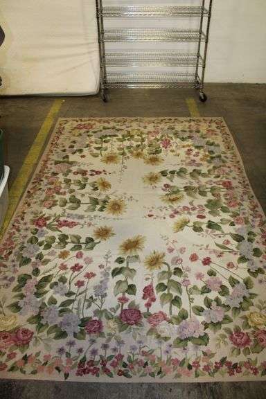 Floral Needlepoint Wool Rug - Auction Ohio