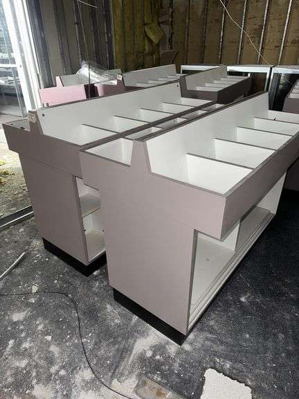 Display Racks with Small Compartments on top - Auction Ohio
