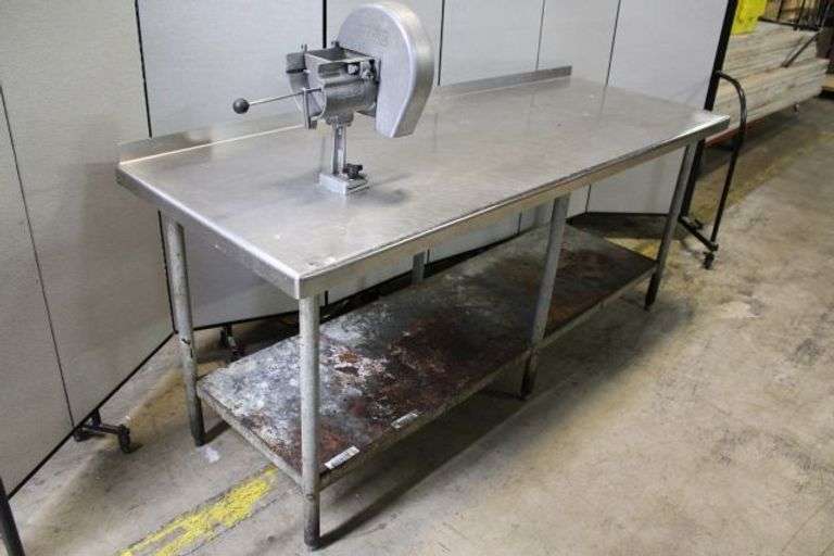 Stainless Steel Prep Table/Mounted Slicer - Auction Ohio