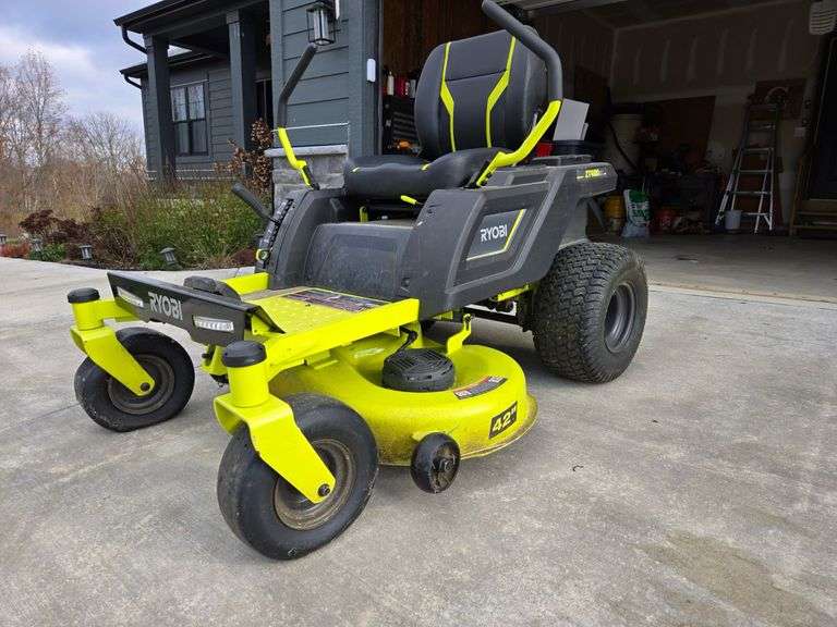 Ryobi 42” 100 Ah battery electric zero turn mower - Auction Ohio