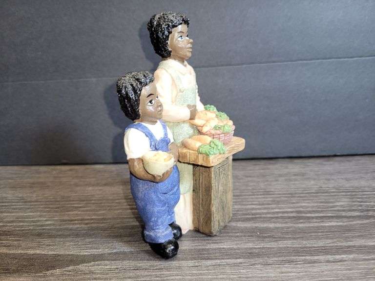 Young's Inc., Mother and Son American African American Fixing Food. - Auction Ohio