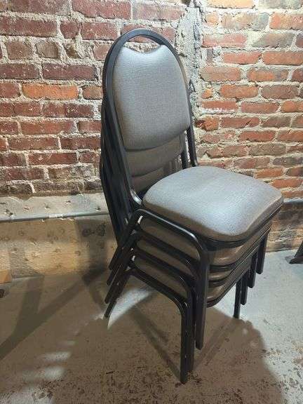 4 - Padded Stackable Chairs - Auction Ohio
