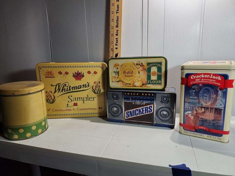5 Advertising Tins - Auction Ohio