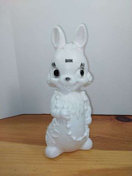 White Bunny Rabbit Bank - Plastic... - Auction Ohio