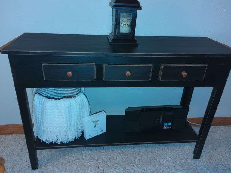 Ebonized Wood Console Table - Auction Ohio