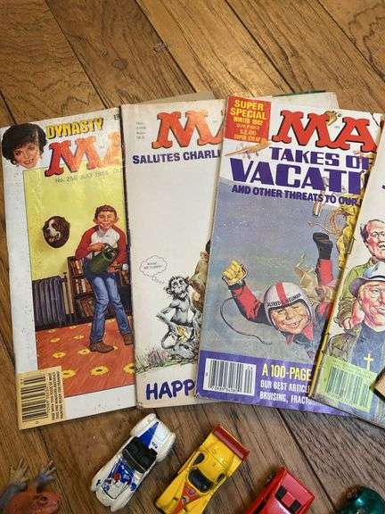 Vintage 80s Gen X Mad magazines, comic boooks, hot wheels, NASA ...