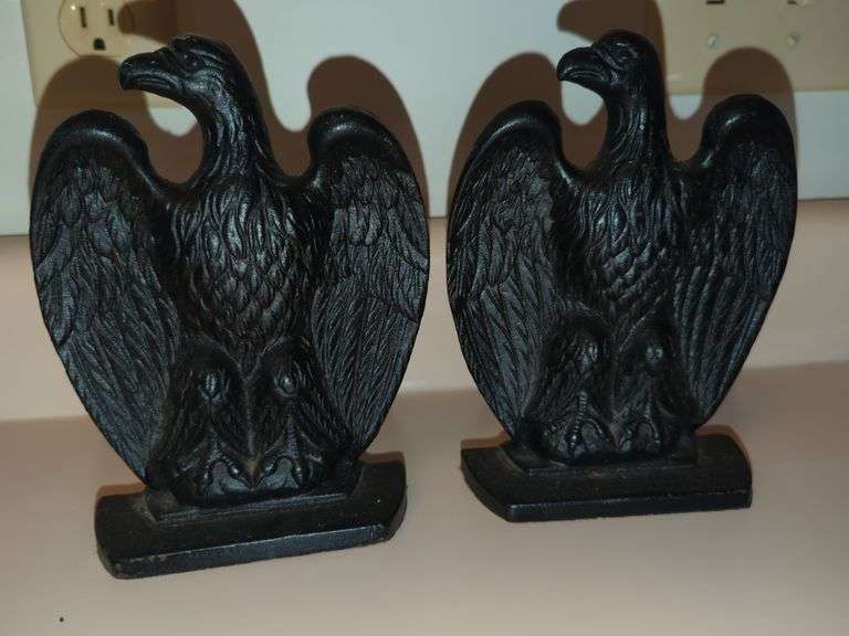 Pair of Cast Iron Eagle Bookends - Auction Ohio