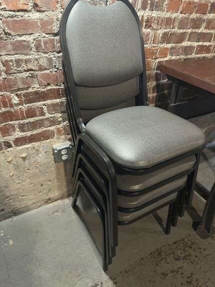 4 - Padded Stackable Chairs - Auction Ohio