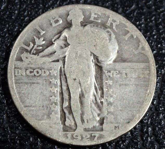 1927 Standing liberty Quarter Dollar Silver US Coin - Auction Ohio