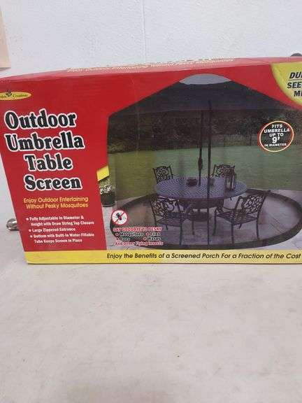 Outdoor Umbrella Table Screen - Auction Ohio