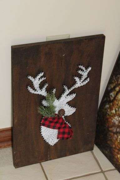 Deer Print & Reindeer Collage Plaque - Auction Ohio