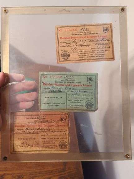 1930s hunting licenses - Auction Ohio