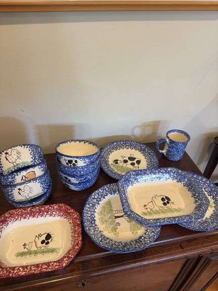 Molly Dallas spatterware pottery - Auction Ohio