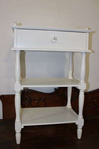 Cottage White Bedside Table - Auction Ohio