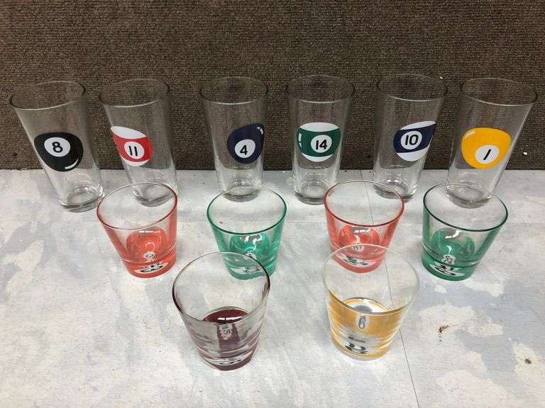 Pool Ball Glasses - Auction Ohio