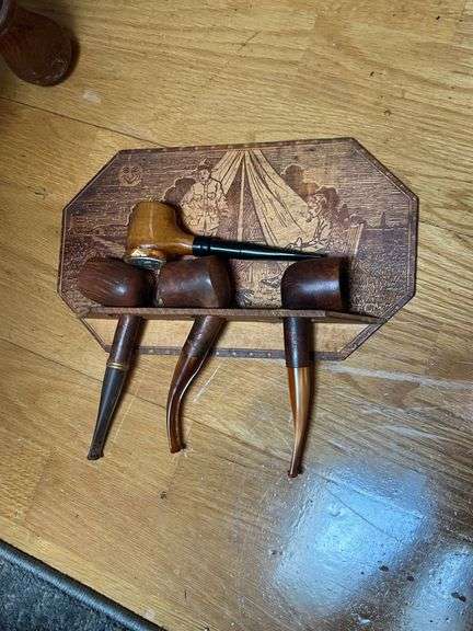 Antique Pipe Stand w/Pipes - Auction Ohio