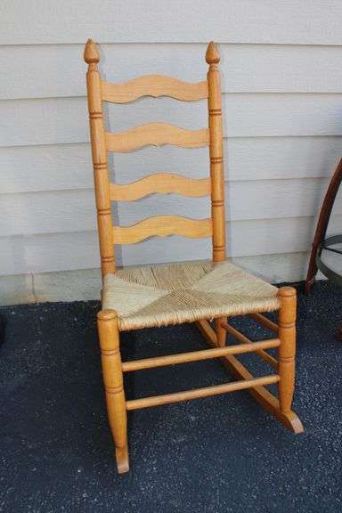 Ladder Back Rocking Chair - Auction Ohio