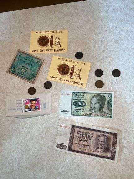 Foreign Bills, Elvis Stamp and More - Auction Ohio