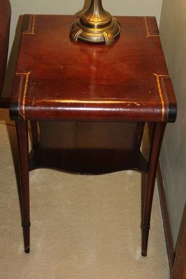 Leather Top Side Table - Auction Ohio