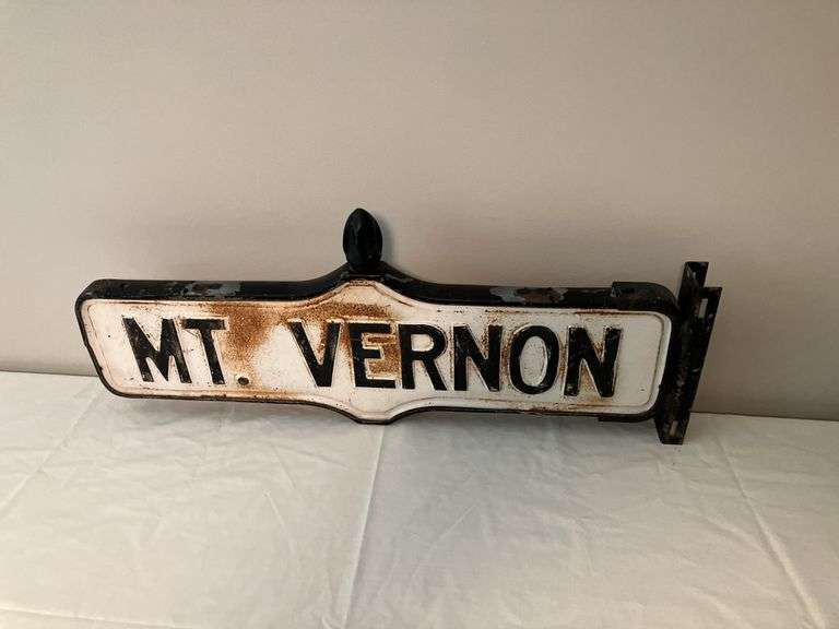 Double Sided Mount Vernon Sign - Auction Ohio