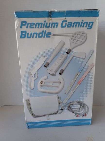 Wii Gaming Bundle - Component Cable Sport Kit Racing Wheel Game Blaster ...