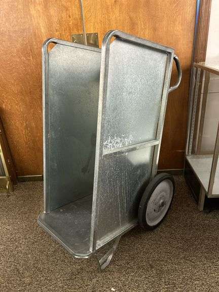 Industrial Metal Newspaper Cart - Auction Ohio