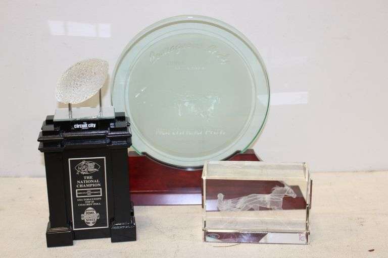 OSU Football Coaches Trophy & Horse Racing Trophies - Auction Ohio
