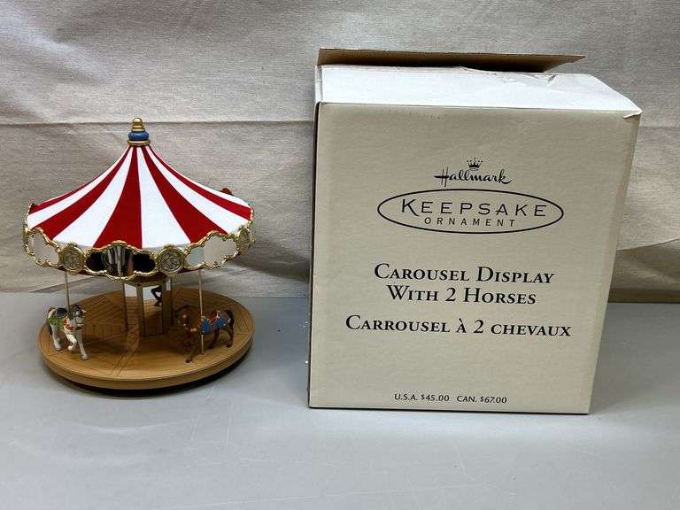 Hallmark Keepsake "Carousel Display with 2 Horses" - Auction Ohio