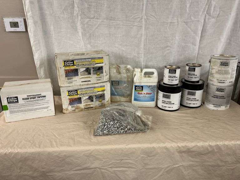 Color Chips Floor Epoxy Set Up - Auction Ohio