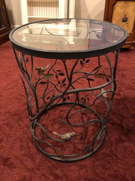 Bird Theme Metal Accent Table - Auction Ohio