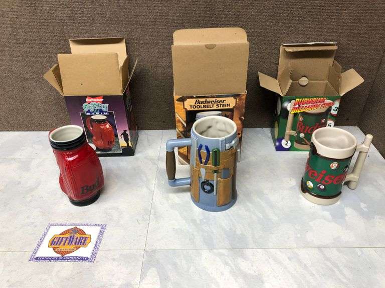 Budweiser Stein Mugs - Auction Ohio