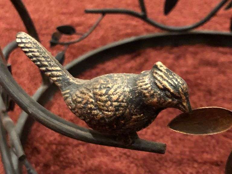 Bird Theme Metal Accent Table - Auction Ohio