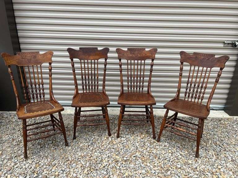 Oak Pressed Back Chairs - Auction Ohio