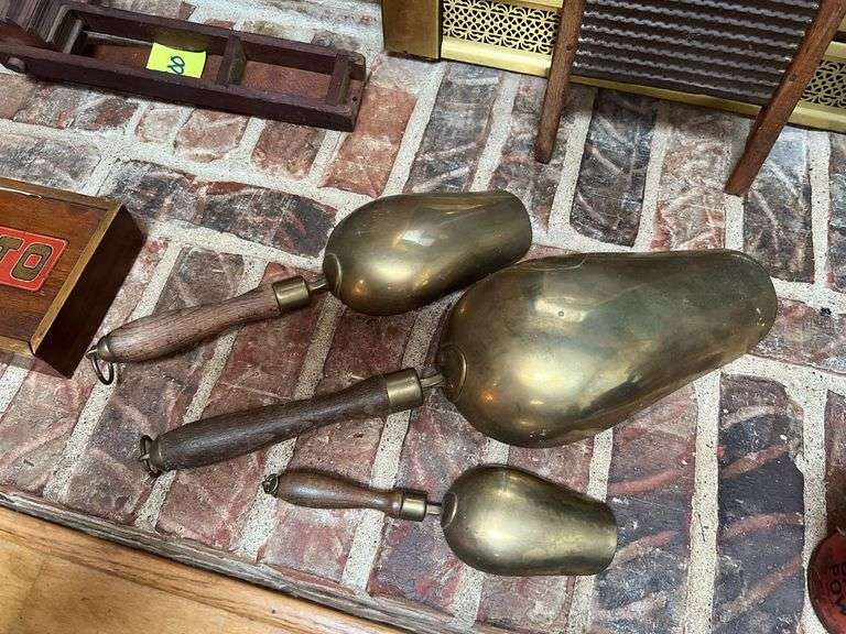 Antique Brass Grain Scoops - Auction Ohio