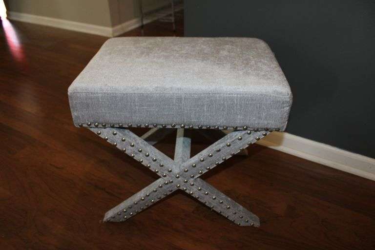 Gray Upholstered Stool - Auction Ohio