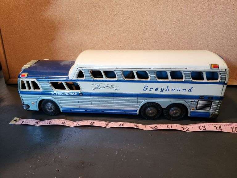 KTS Japan Tin Greyhound Bus 4.5" x 14" x 4.75" - Auction Ohio