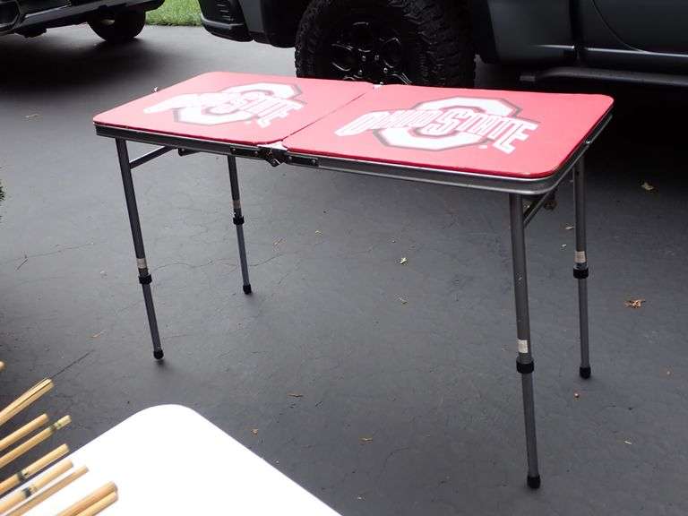 OSU Folding Tailgating Table. 46x19 - Auction Ohio