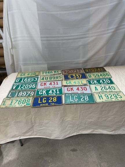 1970's Embossed License Plates - Auction Ohio