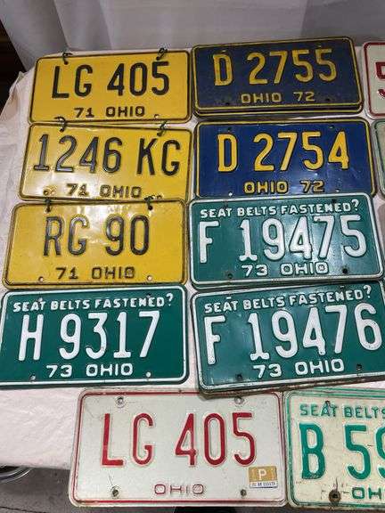 Sets of 1970's Embossed License Plates - Auction Ohio