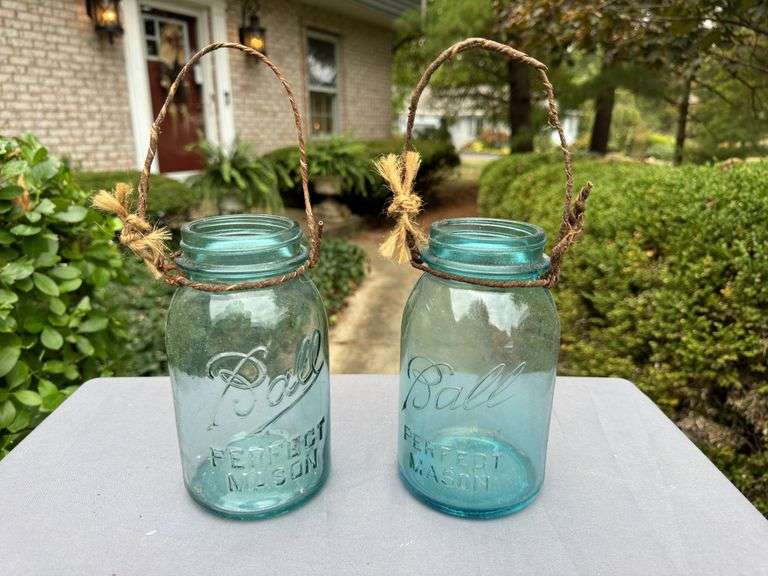 Rustic mason jar hangers - Auction Ohio