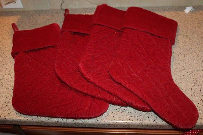 Red Quilted Christmas Stockings - Auction Ohio