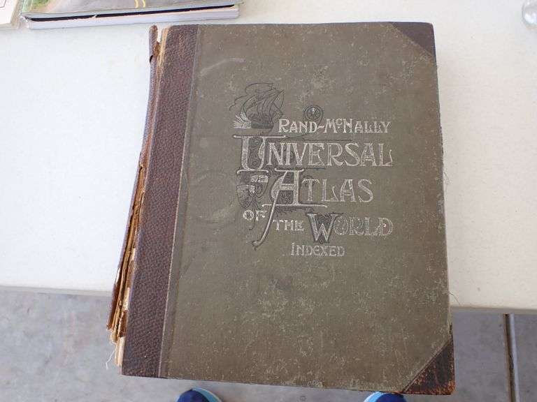 c1895 Rand McNally Universal Atlas o/t World Indexed. EXTRA LARGE BOOK ...