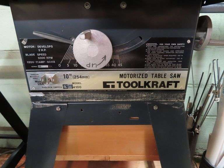 Toolcraft 10" Tabel Saw - Auction Ohio