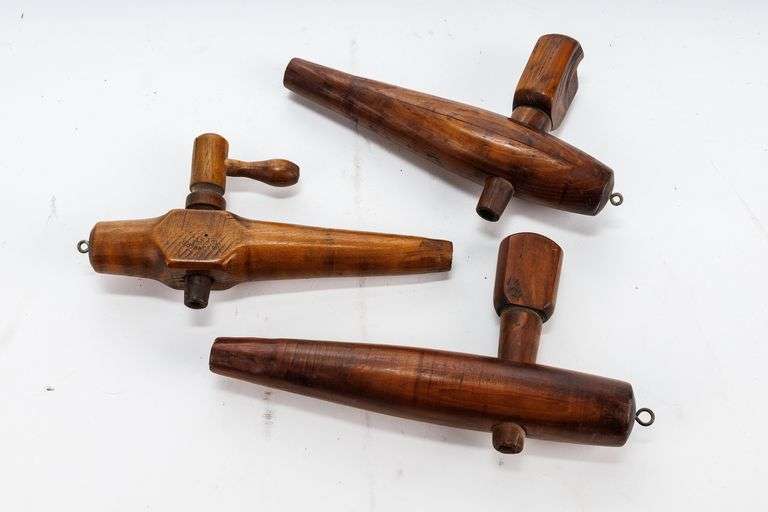 Trio of Vintage Wooden Taps - Auction Ohio