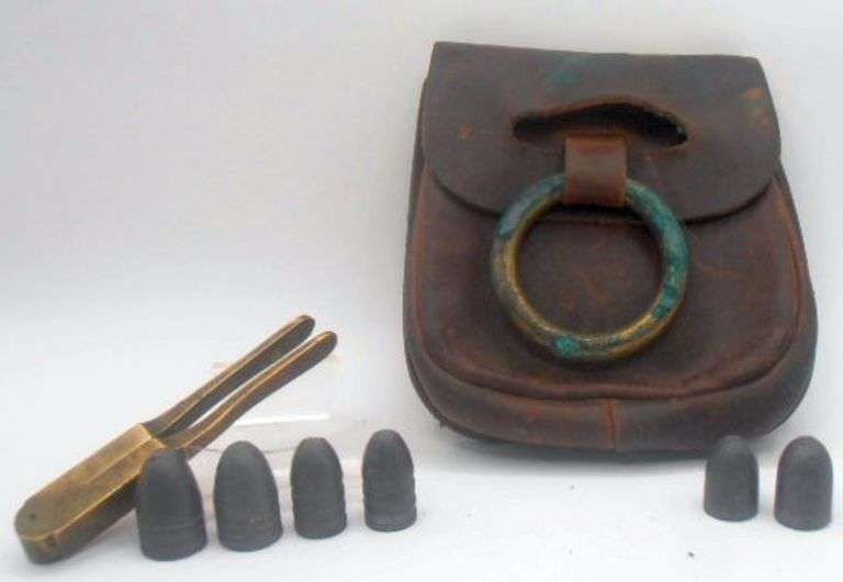 Civil War Musket Bullets, Mold & Pouch - Auction Ohio